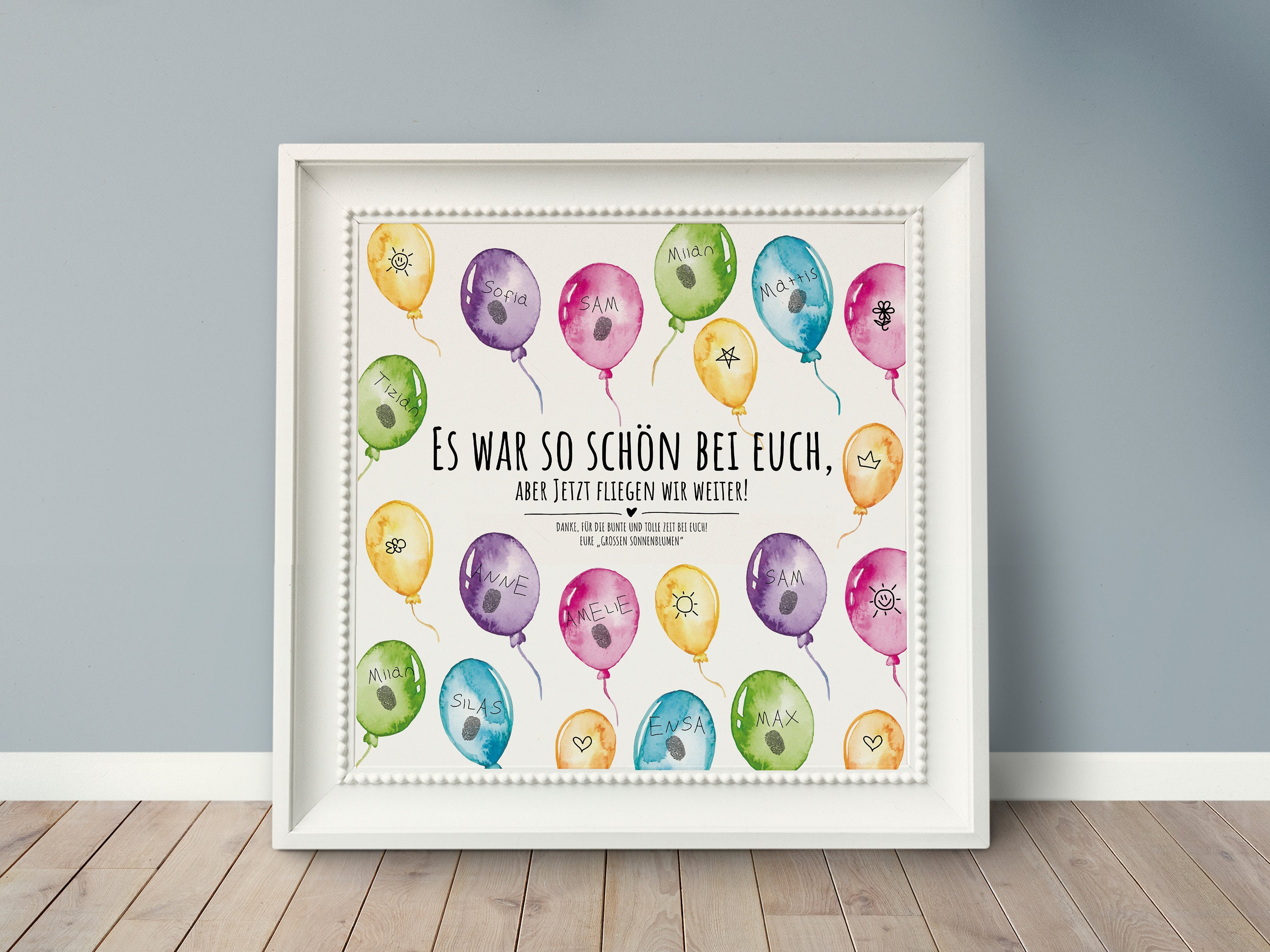 Poster "BALLONS" Abschied Kindergarten Grundschule, personalisiertes ...