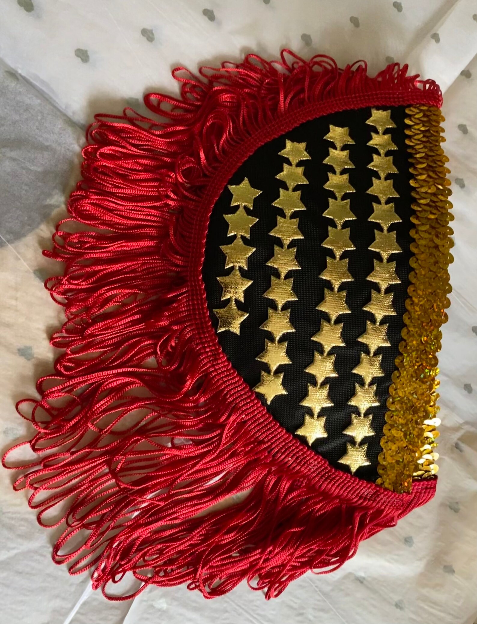Gold Star and Sequin Epaulettes Shoulder Pads With Red Fringe - Etsy