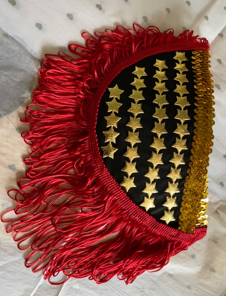Gold Star and Sequin Epaulettes Shoulder Pads With Red Fringe - Etsy