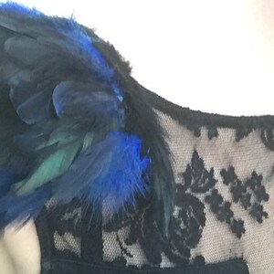 Blue and Black Feather Epaulette Shoulder Pads - Etsy