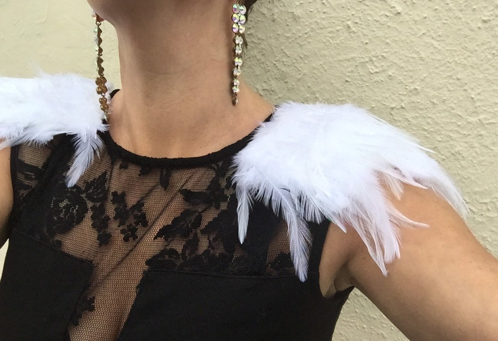 White Feather Epaulettes White Angel Shoulder Pads - Etsy