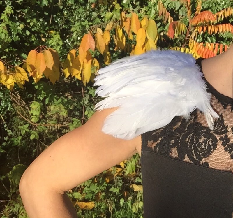 White Feather Epaulettes White Angel Shoulder Pads - Etsy