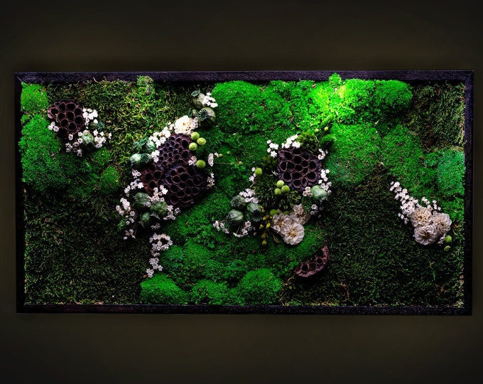 Authentic Preserved Moss Wall Art With LED Lights Live Moss | Etsy