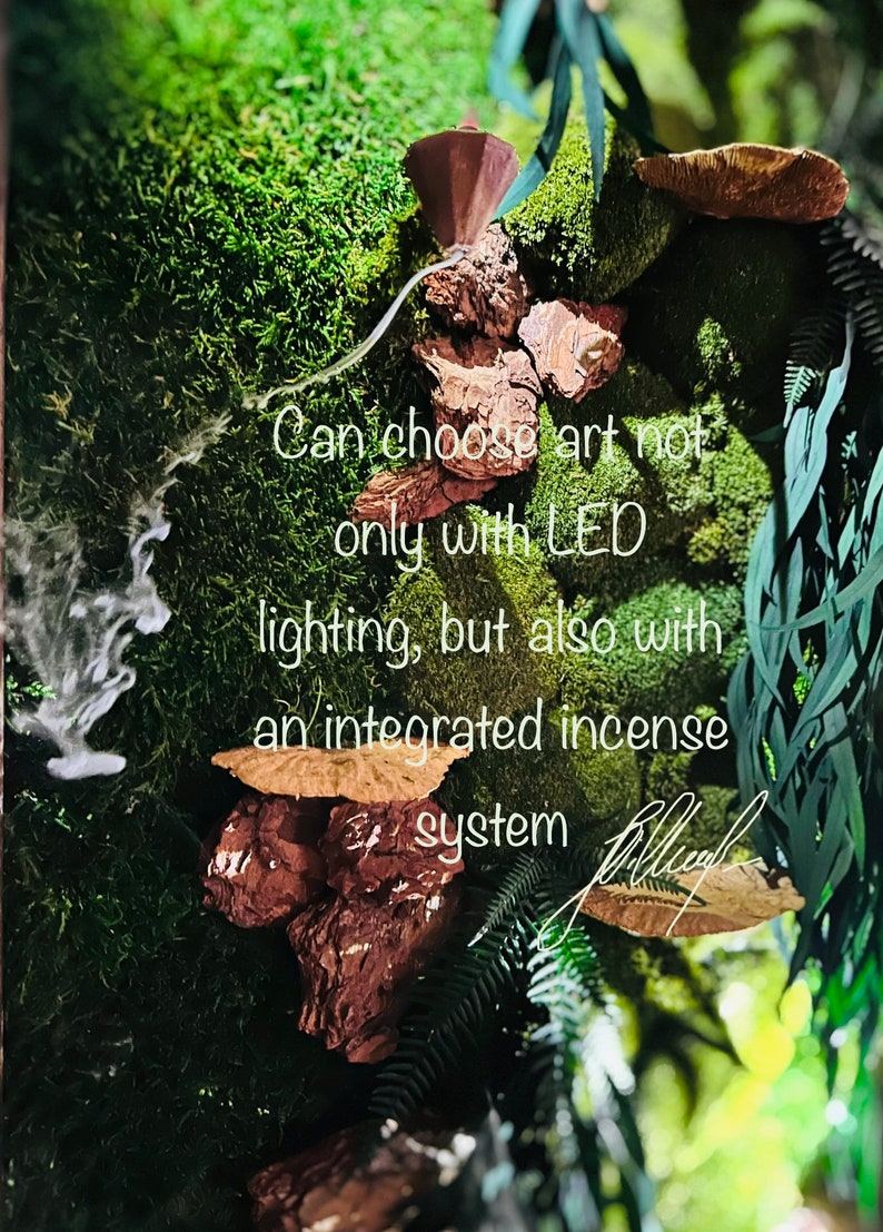 Delightful LED Lights Preserved Moss Wall Art Live Moss LED Home Décor ...