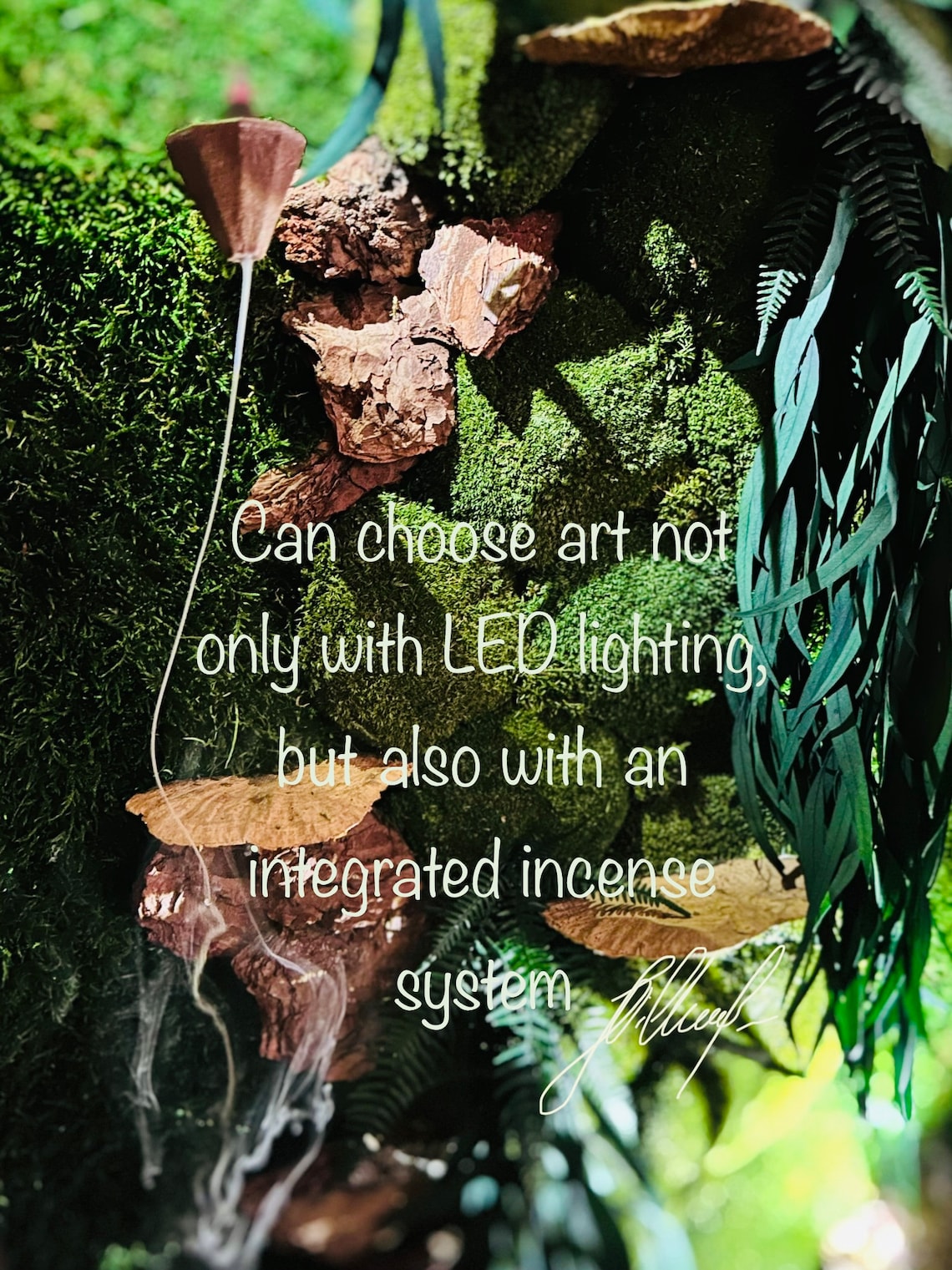 Beautiful Preserved Moss Artwork With LED Lights Live Moss LED Wall Art ...