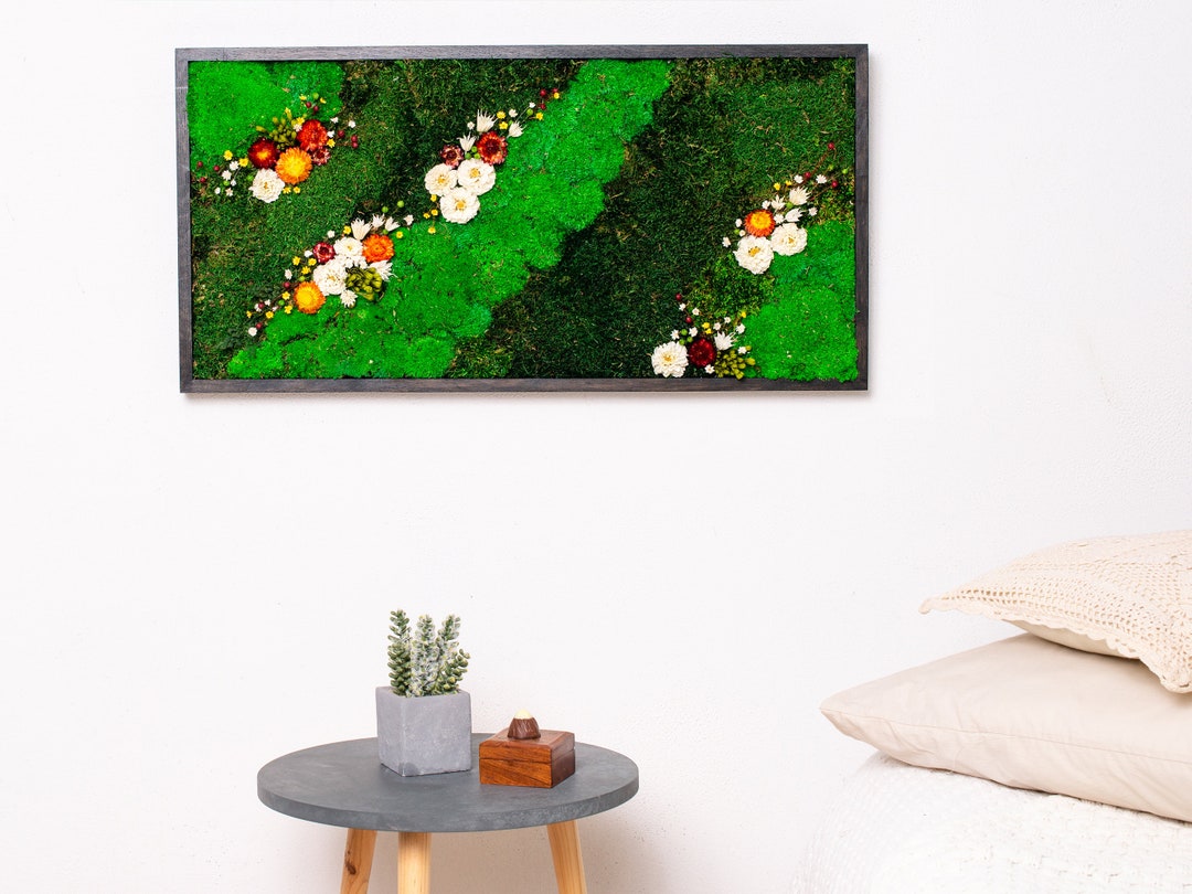 Moss Wall Decoration Green Wall Art Preserved Moss Piece of Art Framed ...