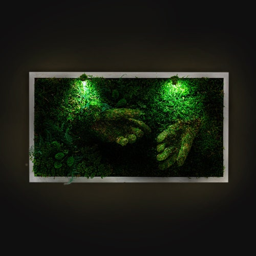 Outstanding LED Lights Preserved Moss Wall Art Live Moss LED - Etsy