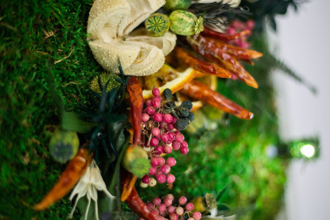 NEW! Stunning Preserved Moss Wall Art With LED Lights for Kitchen Live ...