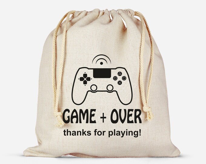 Game OVER BIRTHDAY Thank You Bags With Controller Video Game Thank You ...