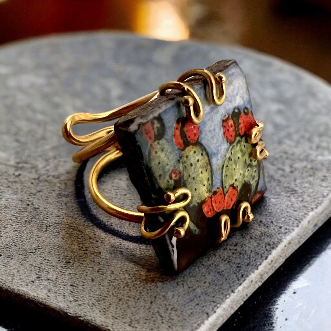 Sicilian Ring, Golden Silver Ring, Etna Ring, Lava Ring, Ring Made in ...