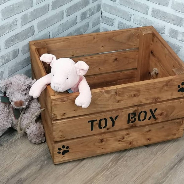 Wooden Toy Box - Etsy UK