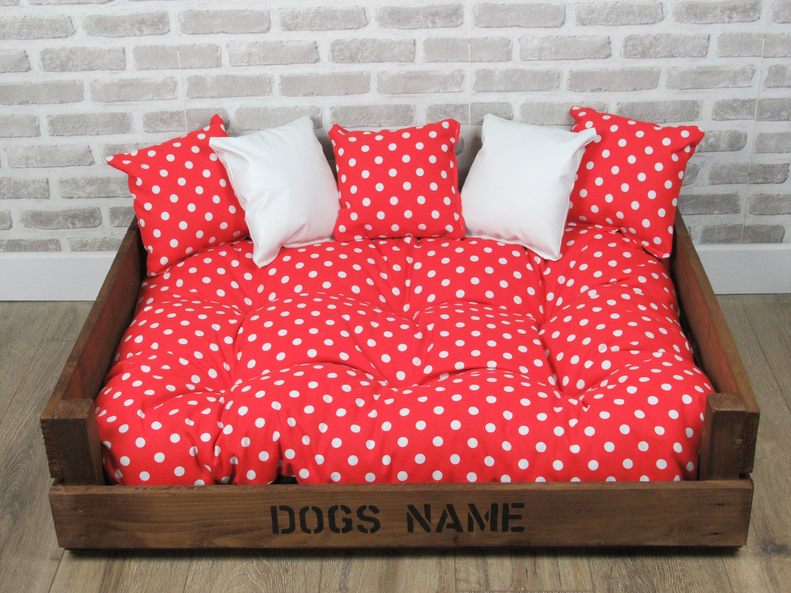 XL Personalised Wooden Rustic Dog Bed Complete With Soft | Etsy