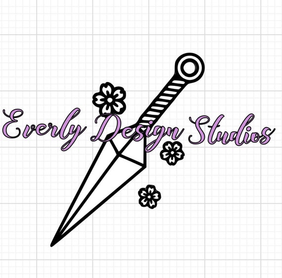 Floral Anime Knife SVG PNG JPG | Etsy
