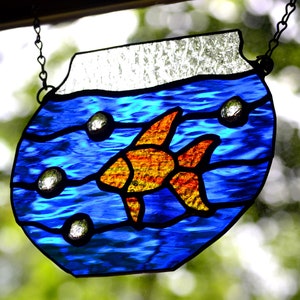 Fish Bowl Stained Glass Sun Catcher (#003) - Etsy
