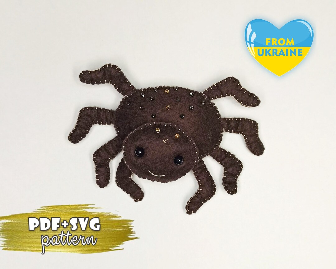 Spider Pattern PDF, Cute Digital Pattern Insect Felt Toy Felt Ornament ...