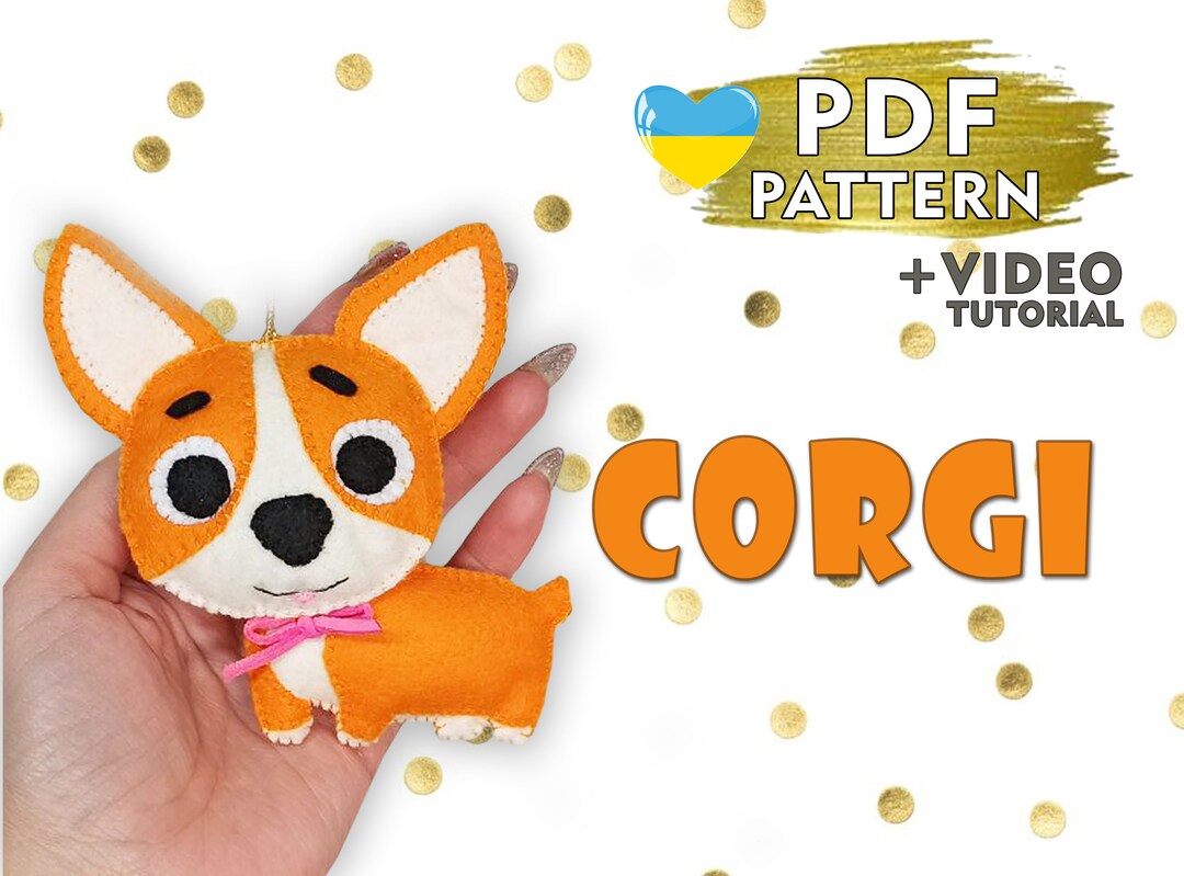 Corgi Pattern PDF Video DIY, Christmas Felt Ornament, Digital Pattern ...