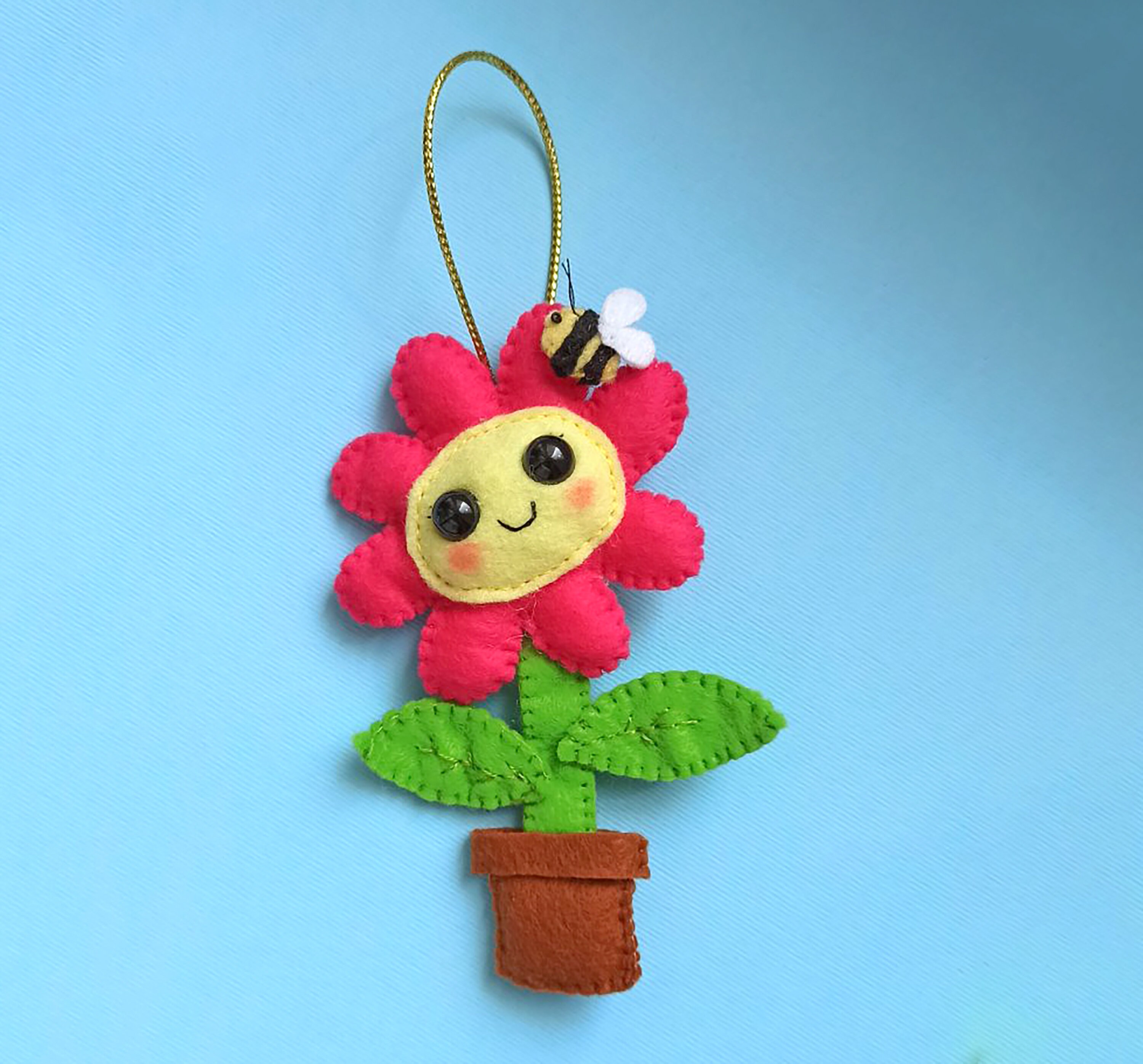 Flower in a Pot Pattern PDF Cute Pink Butterfly Digital - Etsy