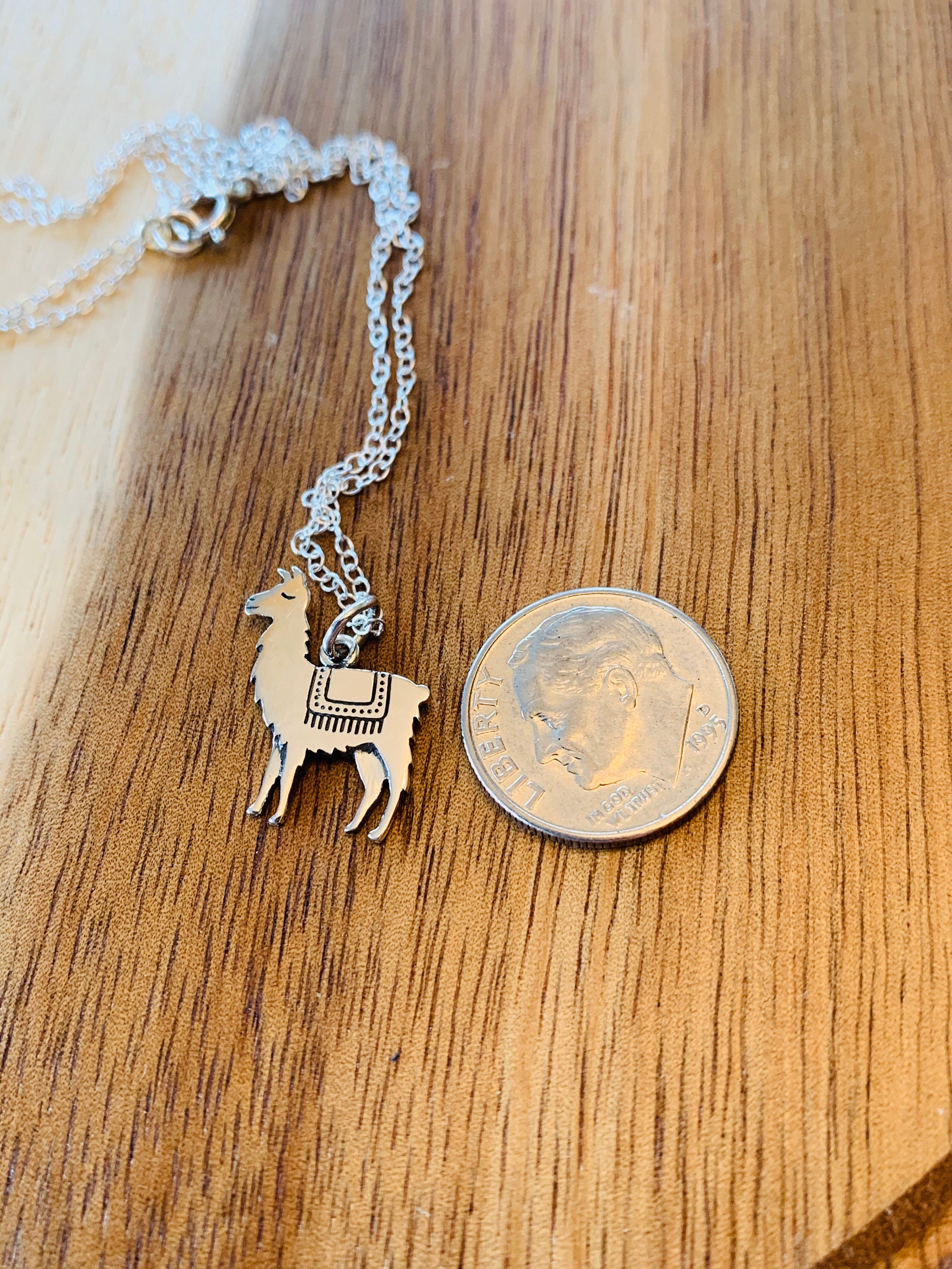 Llama necklace sterling silver llama necklace dainty | Etsy