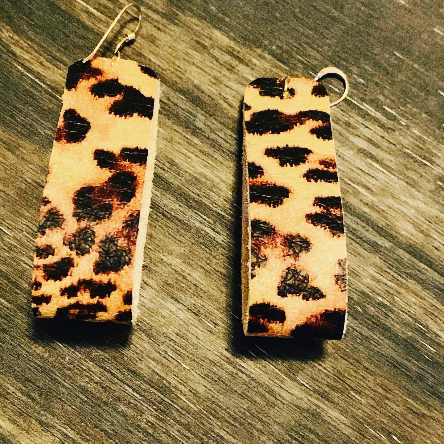 Gold Leather Cheetah Print Earrings on 14k Gold Filled Earring - Etsy UK