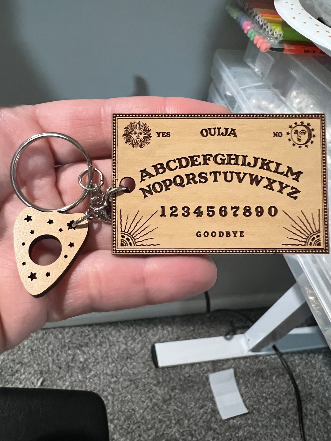 Ouija Board Keychain, Halloween, Ouija Board, Planchette, Halloween ...