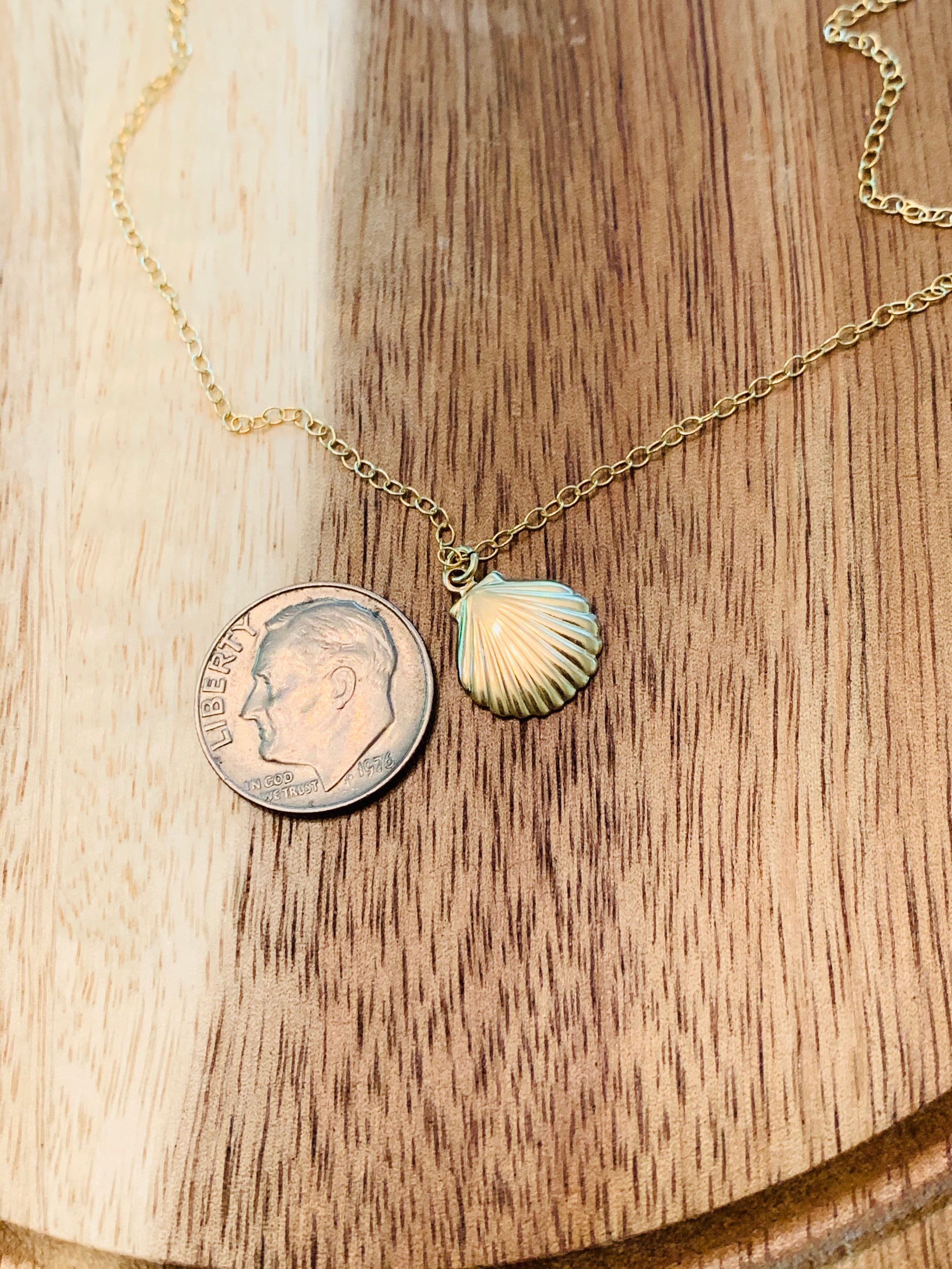 Dainty Gold Filled Sea Shell Necklace Shell Necklace Tiny - Etsy Denmark