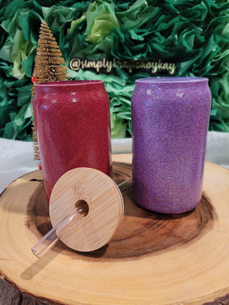 Glitter Glass Can/ Beer Can Glass/ Glitter Iced Coffee Glass Cup/ Beer ...