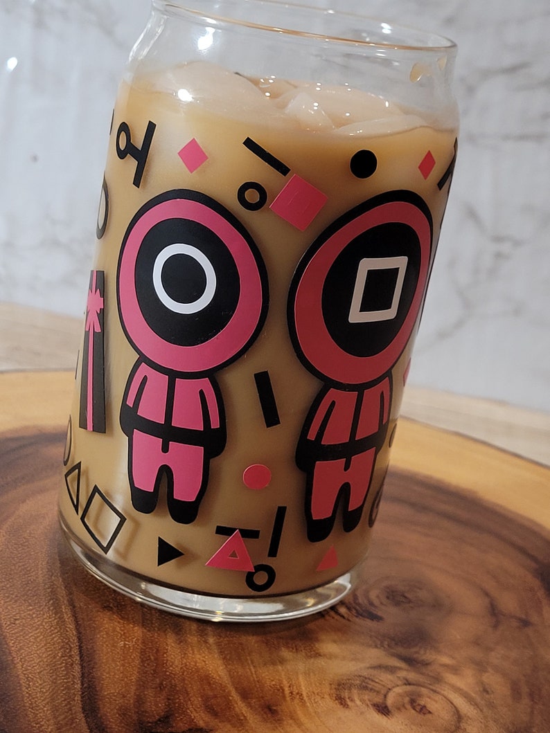 Squid Game Beer Can Glass/ Iced Coffee Glass / Soda Can Glass - Etsy
