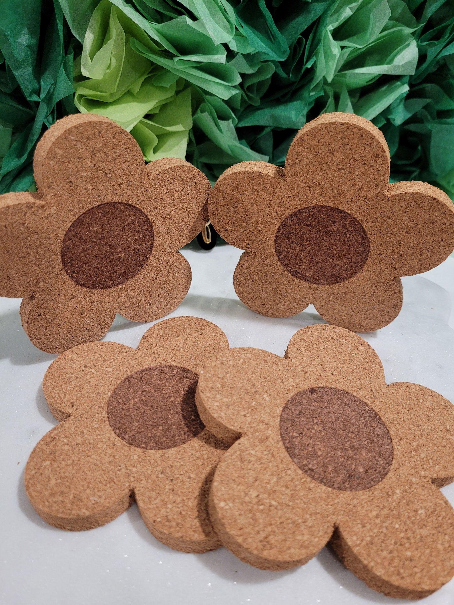 Flower Cork Coaster/ Retro Flower Coaster/ Drink Coaster/ Cute Flower ...
