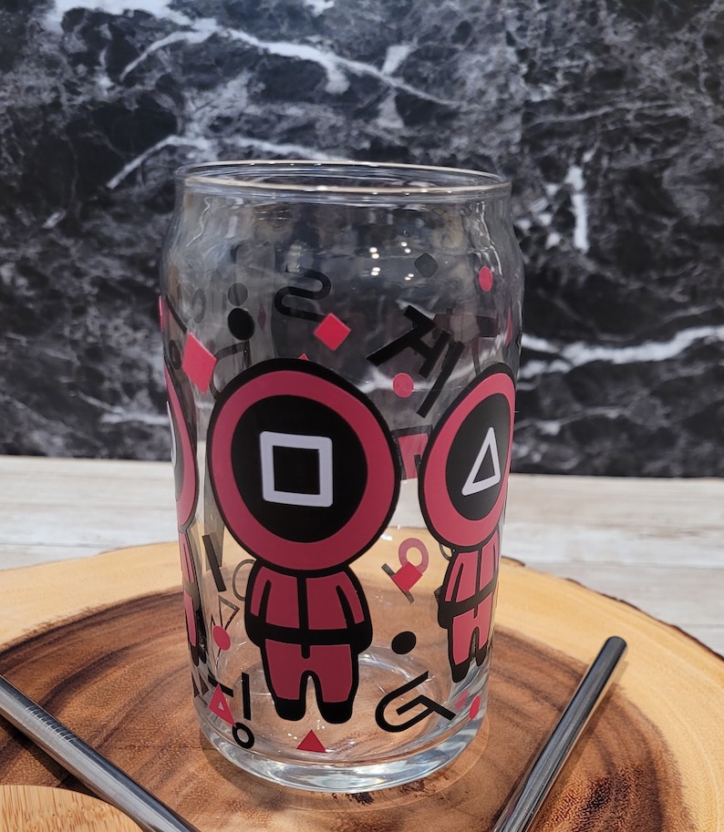Squid Game Beer Can Glass/ Iced Coffee Glass / Soda Can Glass - Etsy