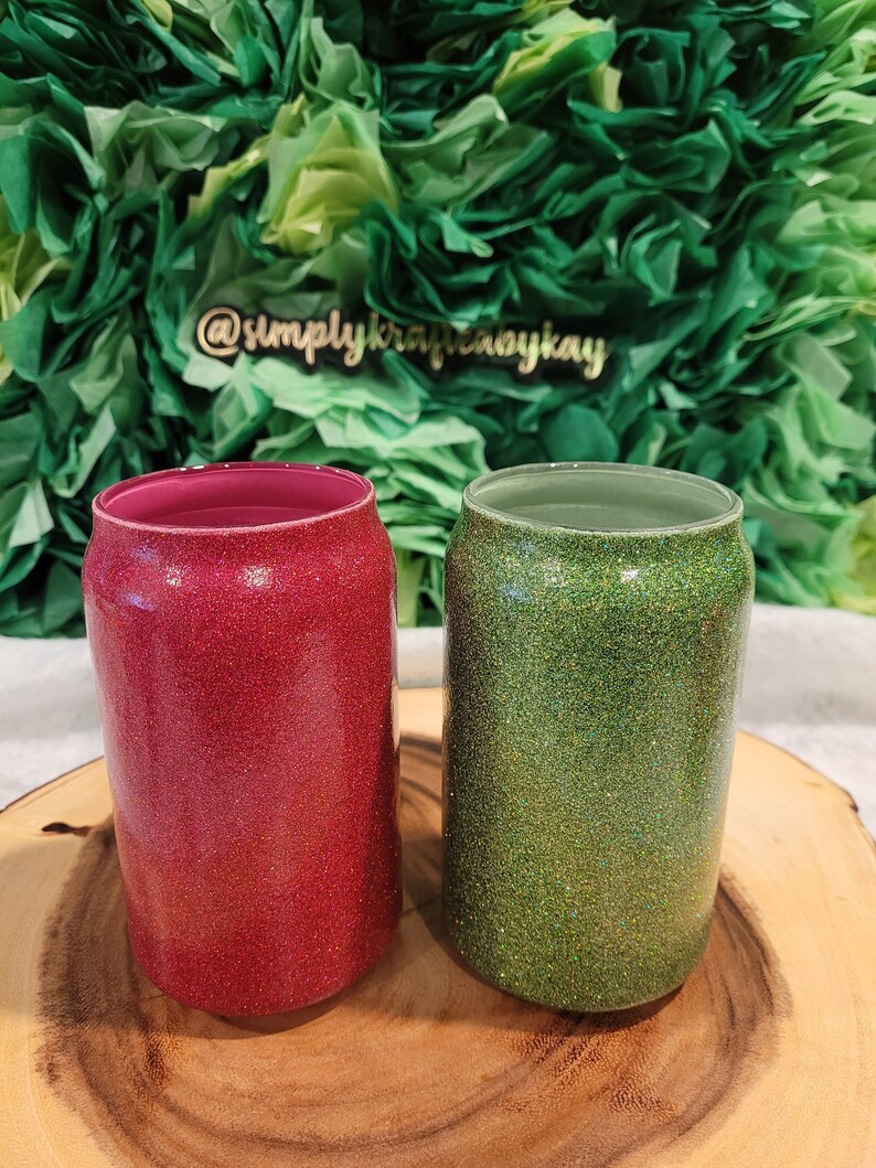 Glitter Glass Can/ Beer Can Glass/ Glitter Iced Coffee Glass Cup/ Beer ...
