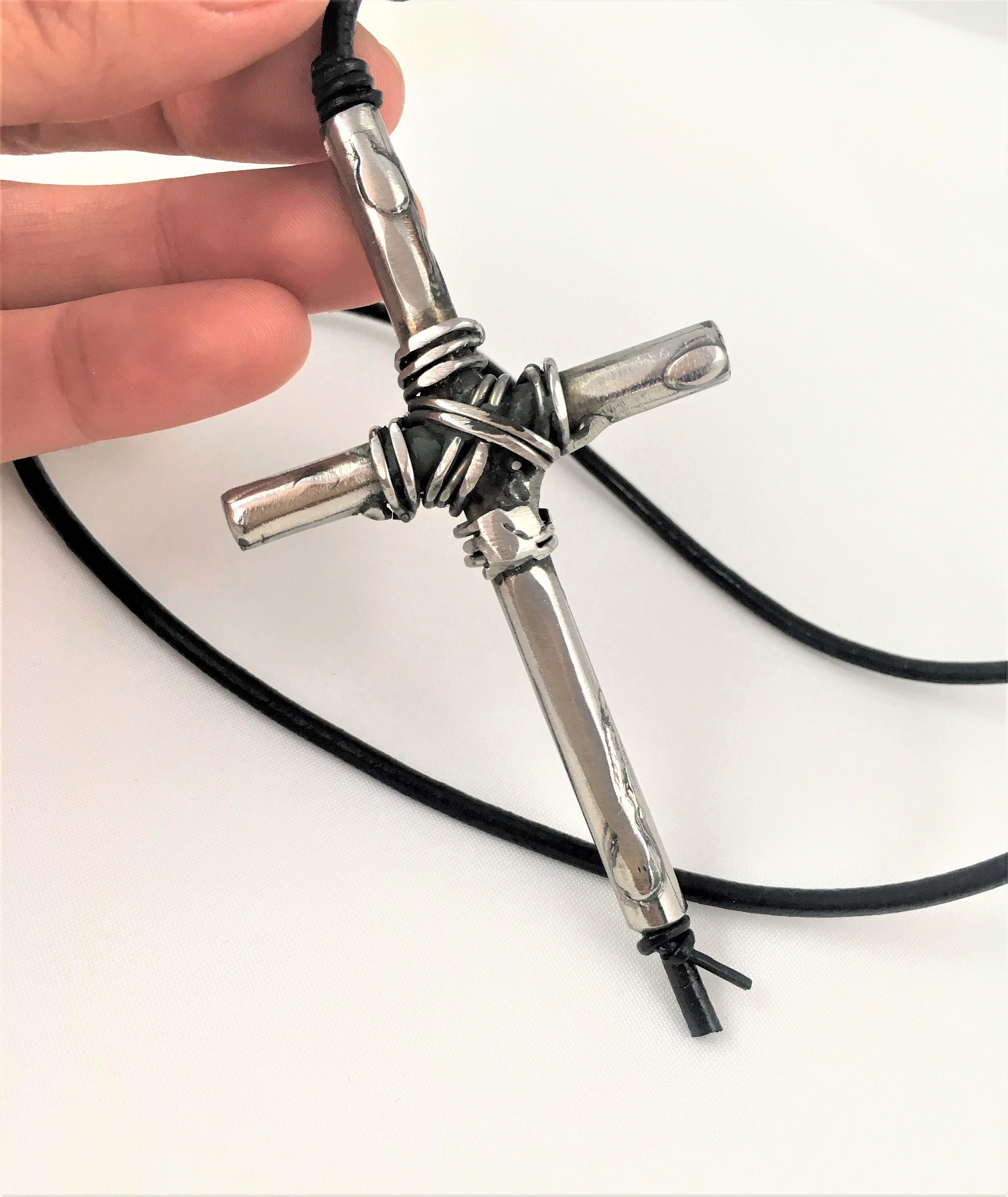 Large Cross Necklace Long Cross Necklace Women Cross | Etsy