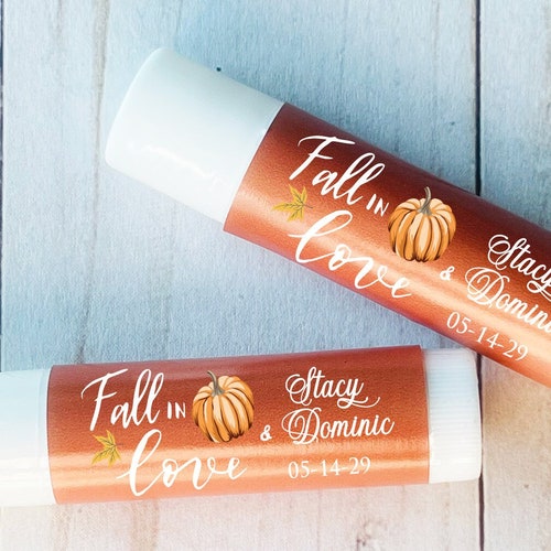 12 Pieces Fall in Love Wedding Personalized Tube Lip Balm - Etsy