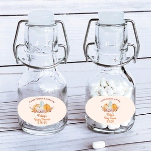 Set of 12 A Little Pumpkin is on the Way Personalized Mini Swing Top ...