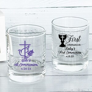 24 Pcs First Communion Personalized Votive Shot Glass Favors - MAE75 ...