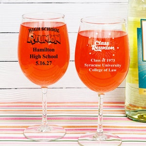 Class Reunion Favors 24 Pieces Personalized Wine Glass With Stem Favors ...