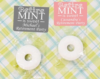 Retirement Favor Tic Tac Labels, Stickers Customized set of 24 Printed ...