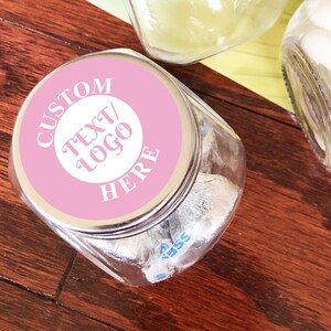 12 Pcs Logo Personalized Favor Container Candy Jar Logo - Etsy