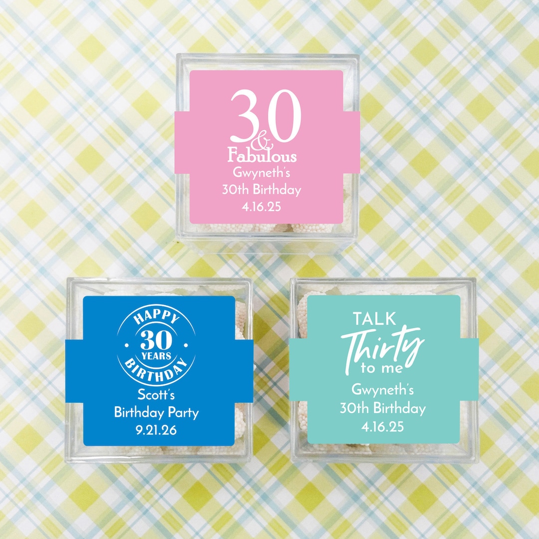 Thirtieth 30th Birthday Bulk Set of 10 Mini Acrylic Personalized ...