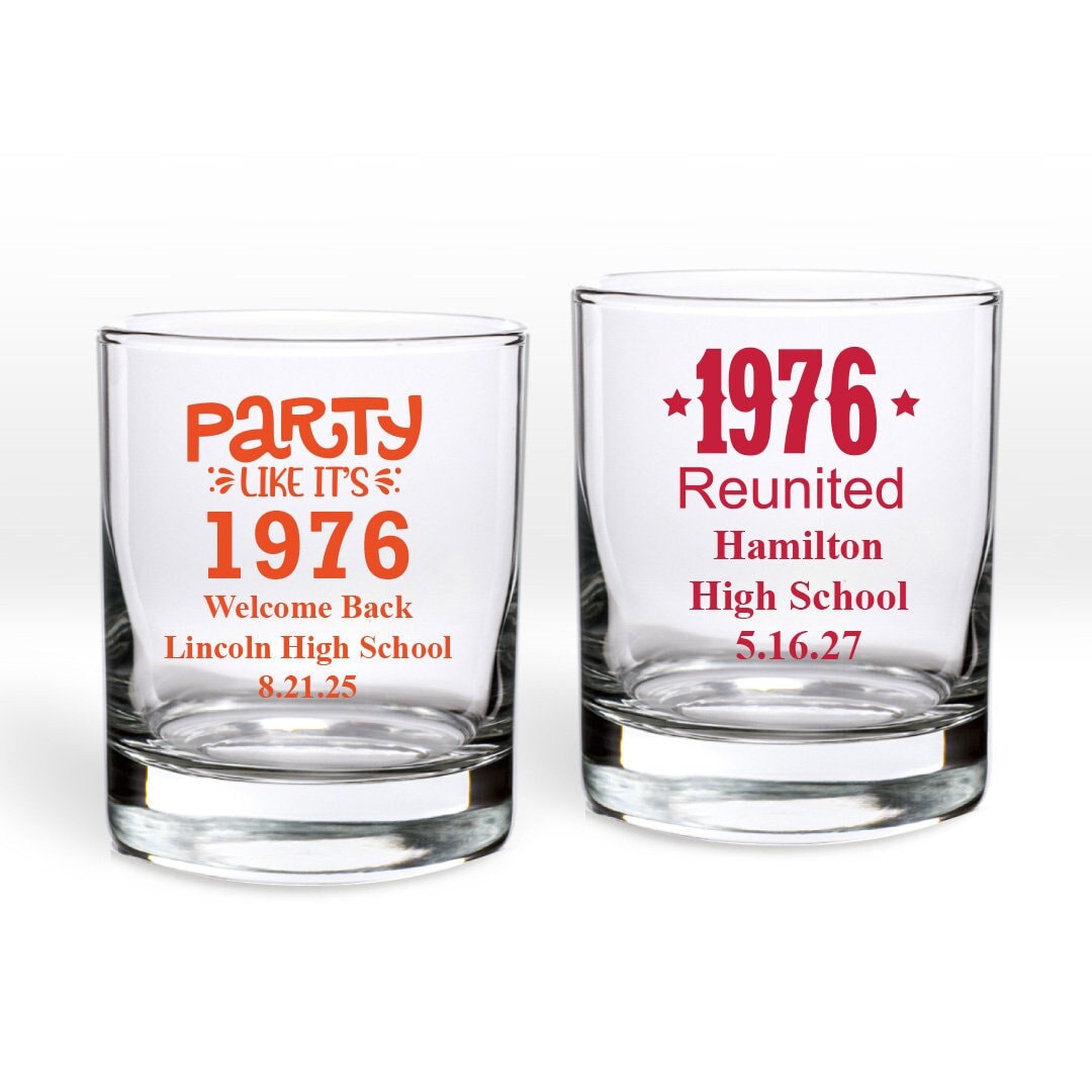 24 Pcs Class Reunion Personalized Votive Shot Glass Party Favors ...