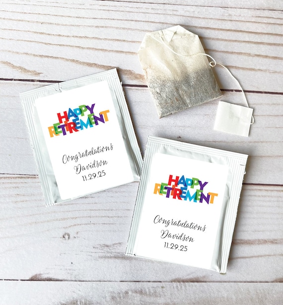 30 Pcs Happy Retirement Personalized Tea Bag Favors Tea - Etsy