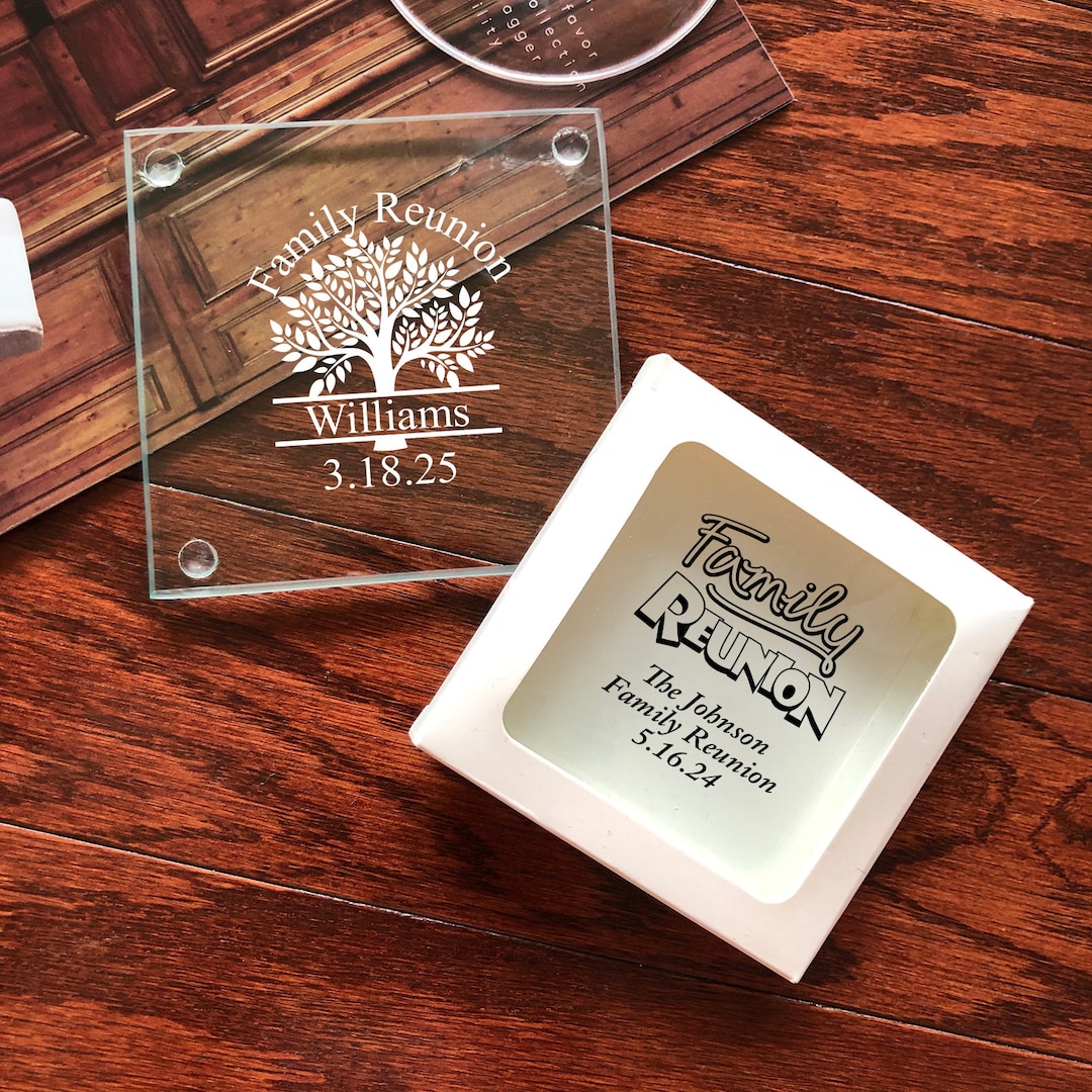 24 Pcs Family Reunion Personalized Coaster Favors Coaster - Etsy