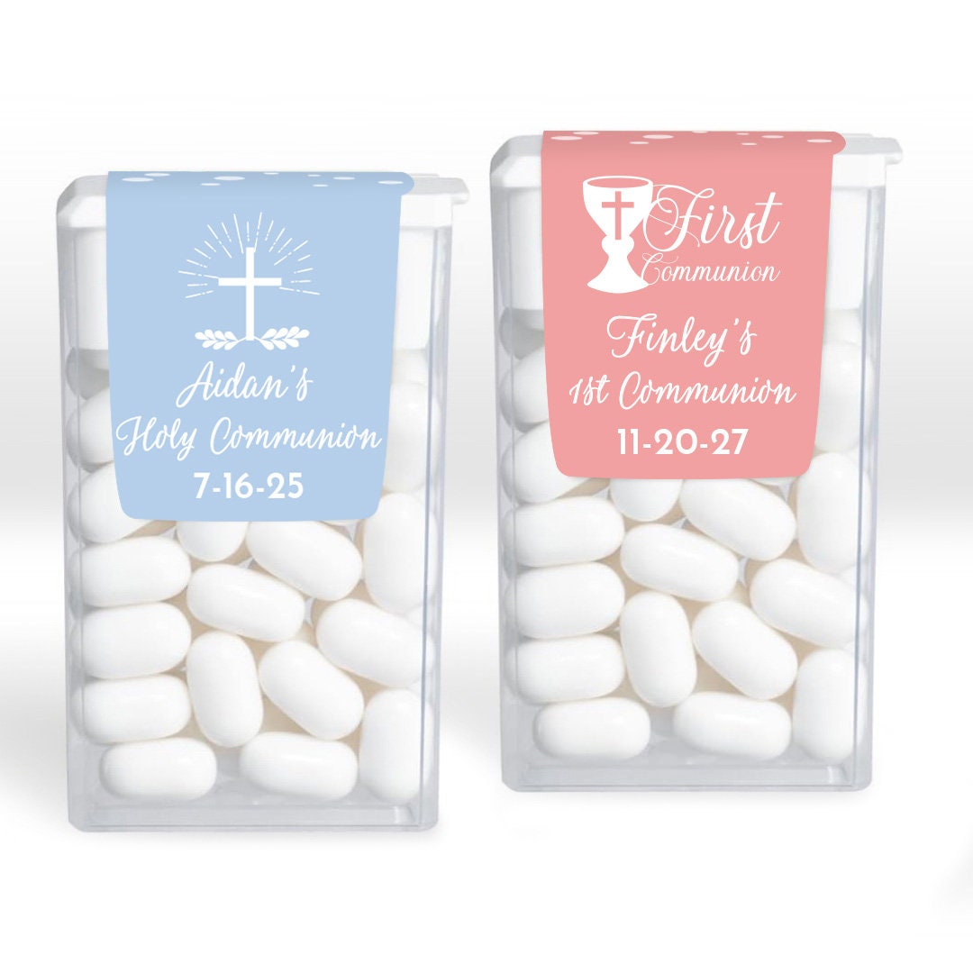 First Holy Communion Favors 12 Pcs First Communion Personalized Tic ...