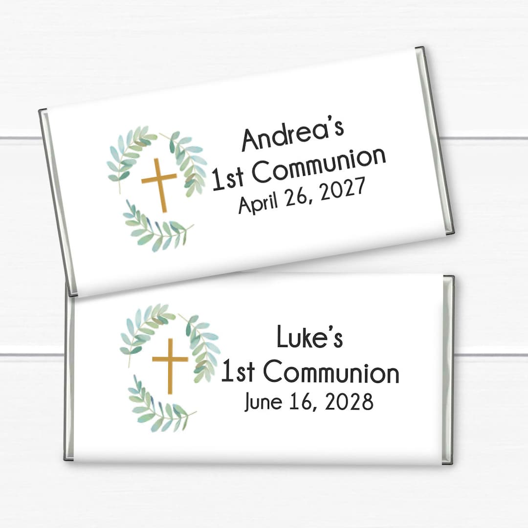 Set of 12 First Communion Personalized Hershey's Milk Chocolate Bar ...
