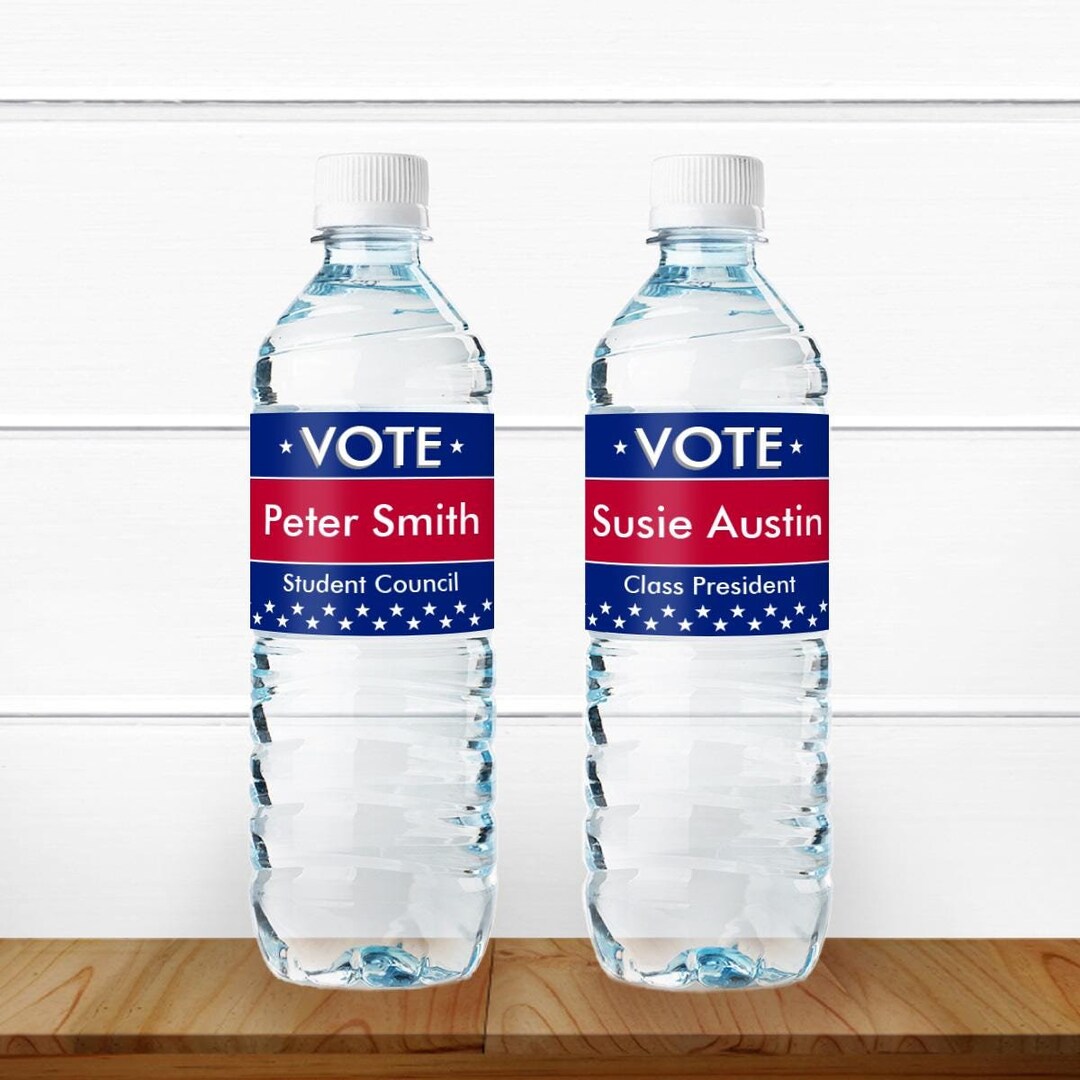 Election Campaign Favors, Set of 15, Vote Election Personalized Water ...