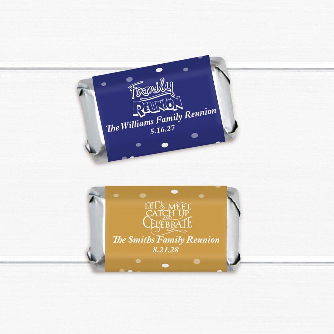 Set of 40 Family Reunion Personalized Hershey's Mini Chocolate (labels ...