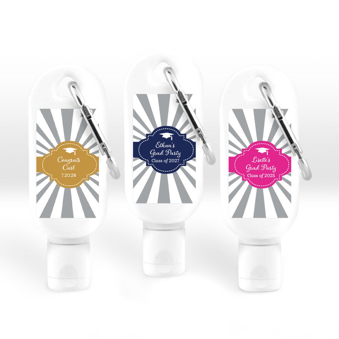Set of 12 Mod Graduation Personalized SF30 Sunscreen With Carabiner ...