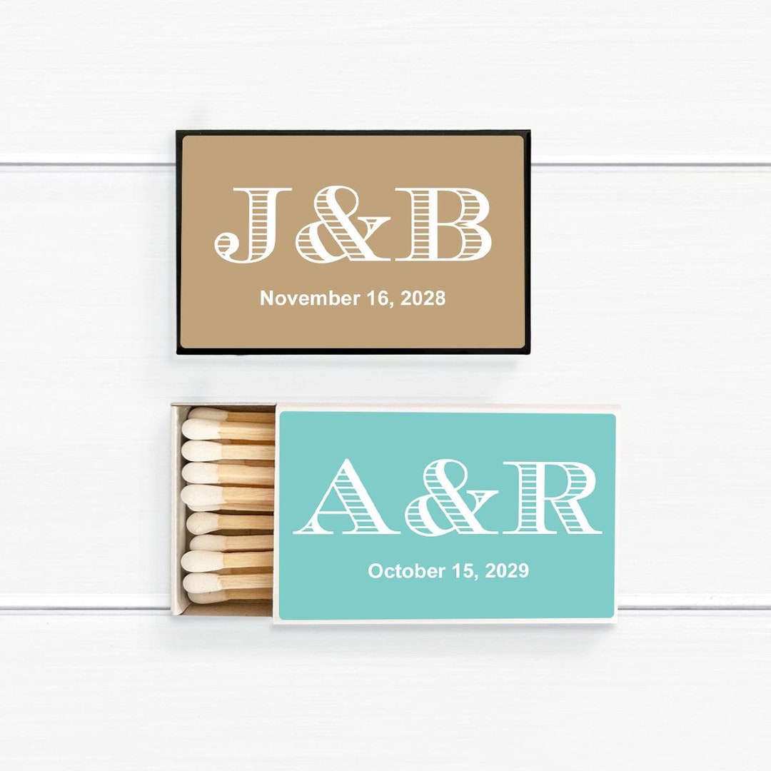 Wedding BULK Matches Set of 50, Striped Monogram Personalized Matches ...