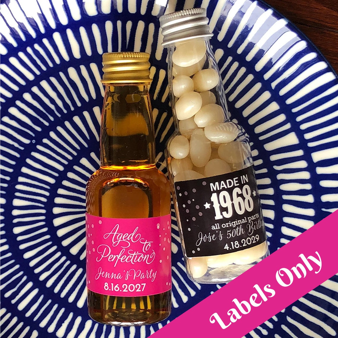 Stickers 12 Pcs Adult Birthday Personalized bottles Not - Etsy