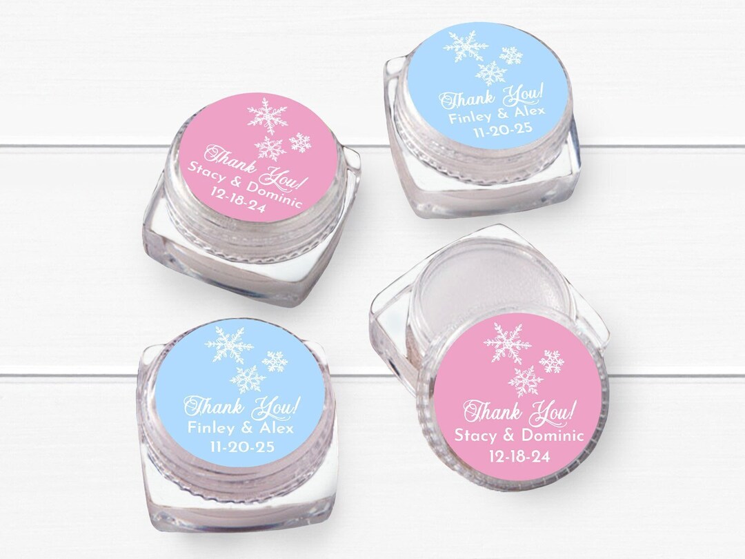 Snowflakes Winter Style Personalized Square Lip Balm Favors Snowflake ...