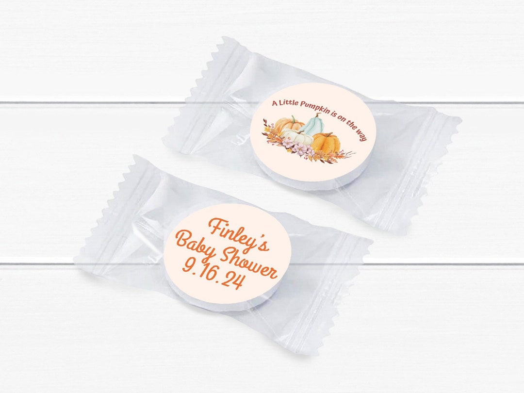 26 Pcs A Little Pumpkin is on the Way Personalized Life Savers Favors ...